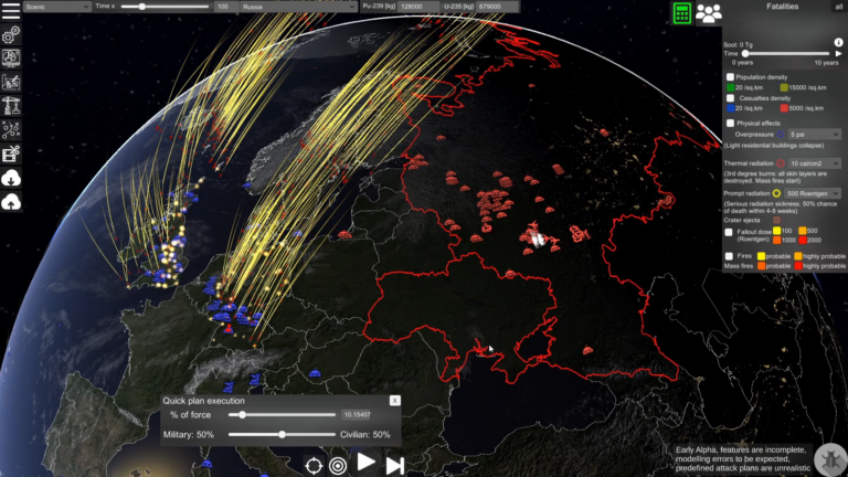 Nuclear War Simulator | A nuclear conflict simulation and visualisation tool