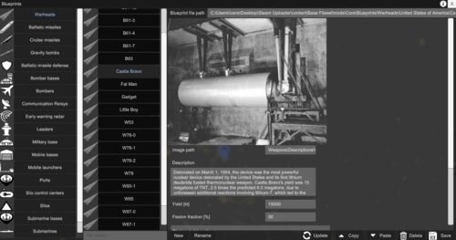 Objects database | Nuclear War Simulator