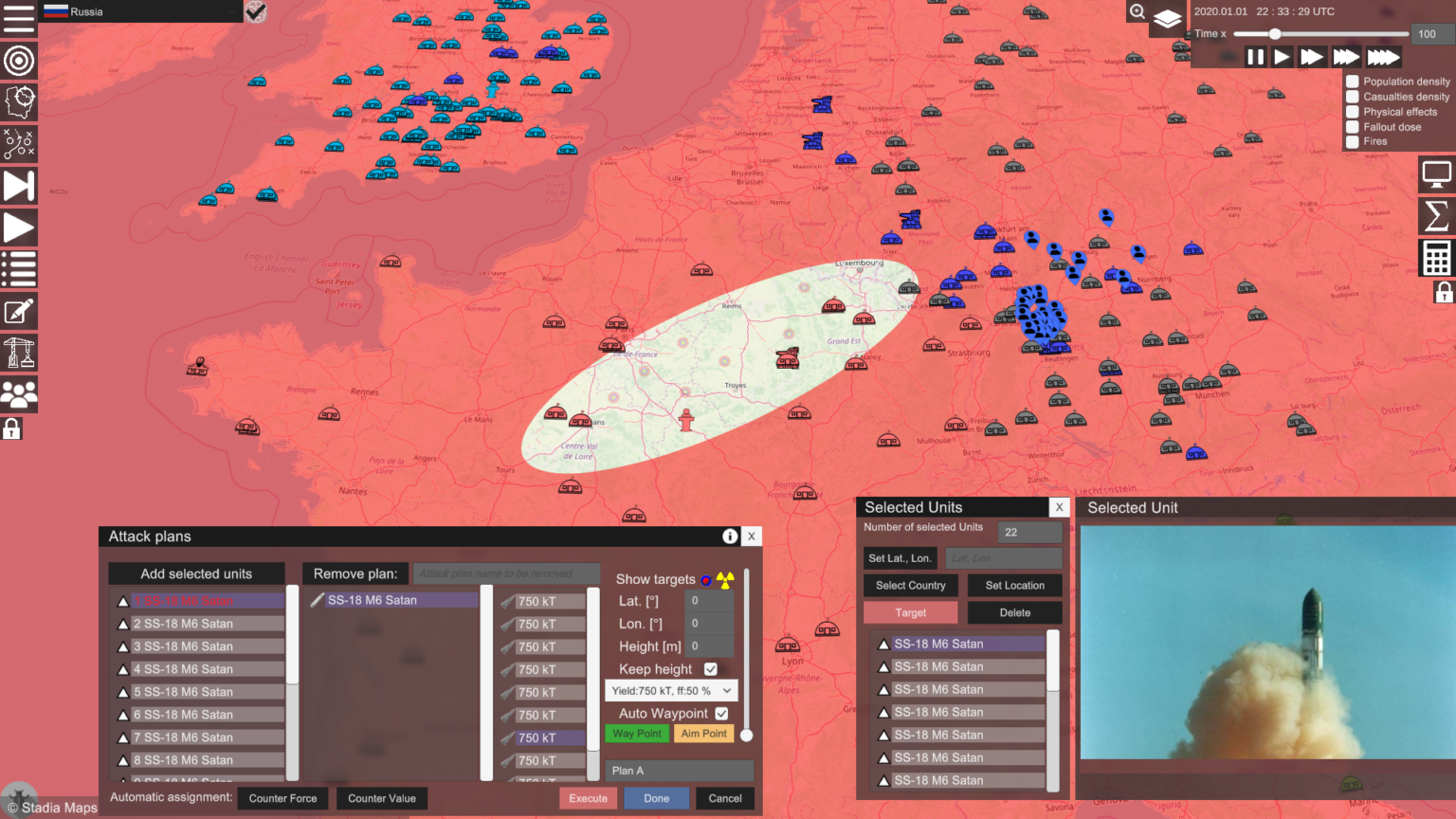 Nuclear War Simulator | A nuclear conflict simulation and visualisation tool